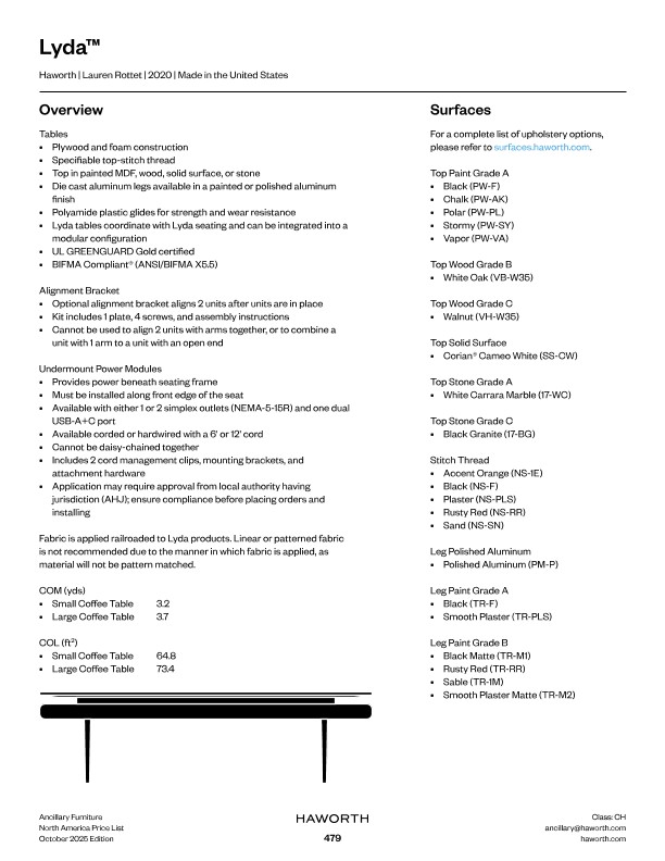 Lyda Table Price Pages | Details Page | Haworth